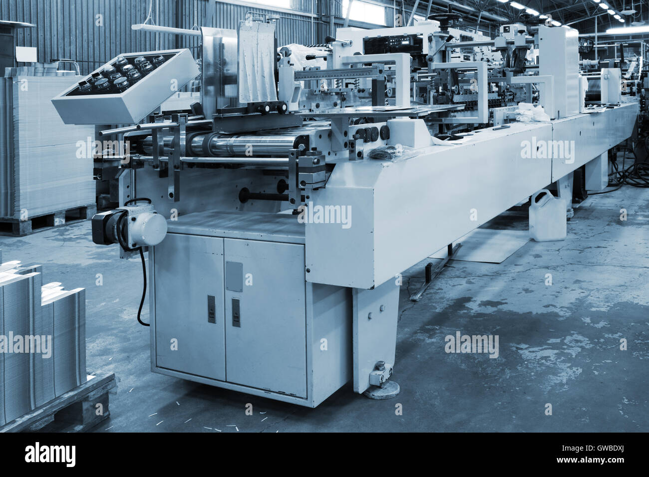 Control panel of the equipment in a modern printing house Stock Photo ...