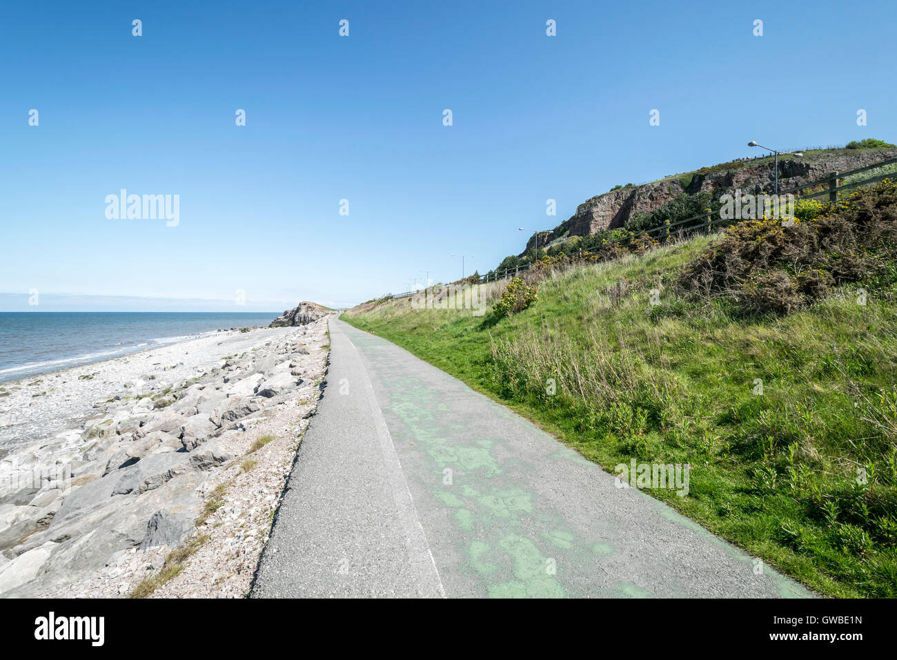 North Wales Cycle path at Penmaenhead Old Colwyn near Colwyn Bay Stock ...