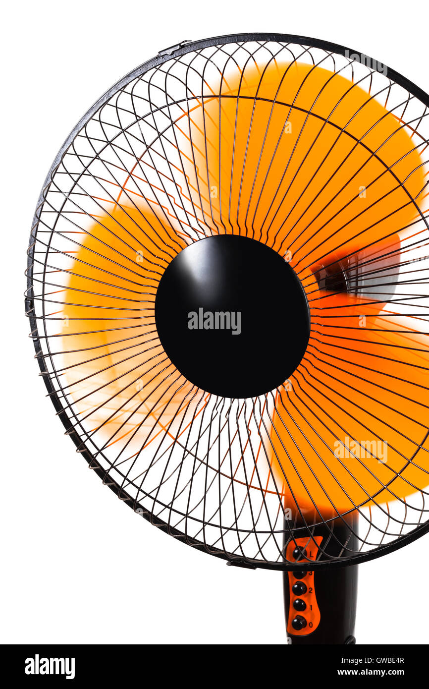 modern orange fan on a white background Stock Photo - Alamy