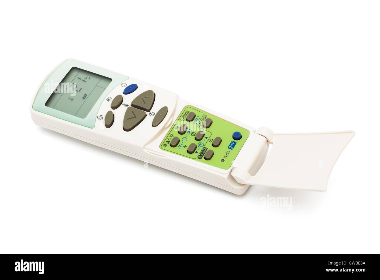 remote control air-conditioning on a white background Stock Photo - Alamy