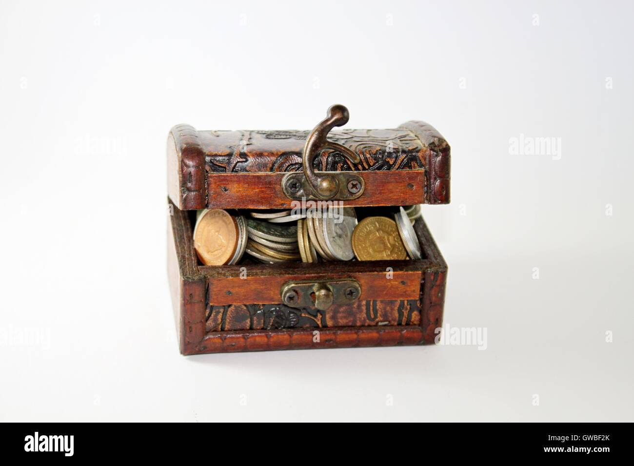 Vintage coins box of saving hi-res stock photography and images - Alamy