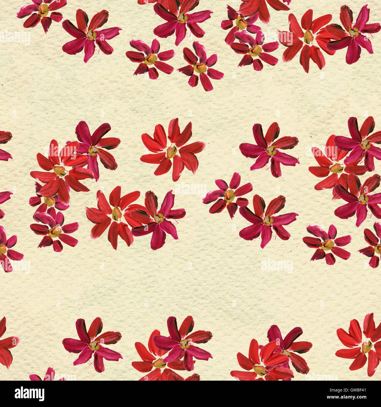 Seamless pattern with red flowers Stock Photo - Alamy