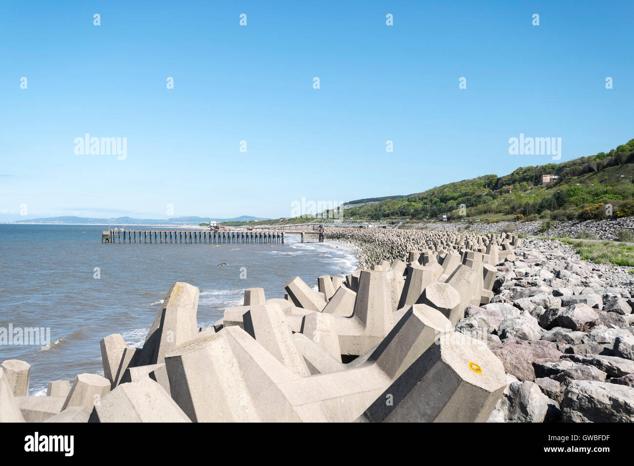 Concrete Dolosse sea defence units or interlocking Knuckle bones on the ...