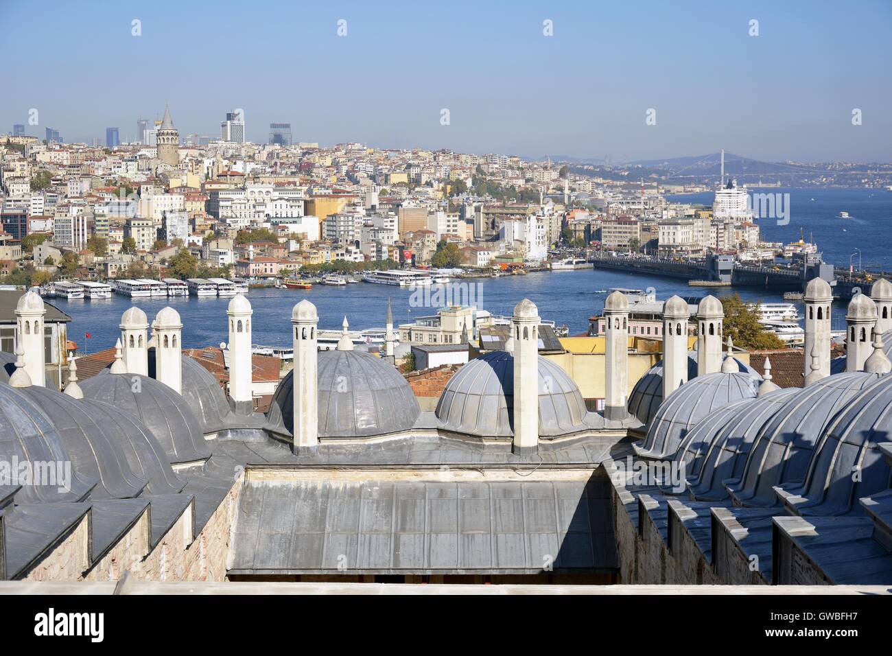 View from the terrace of Suleymaniye mosque in Istanbul Stock Photo - Alamy