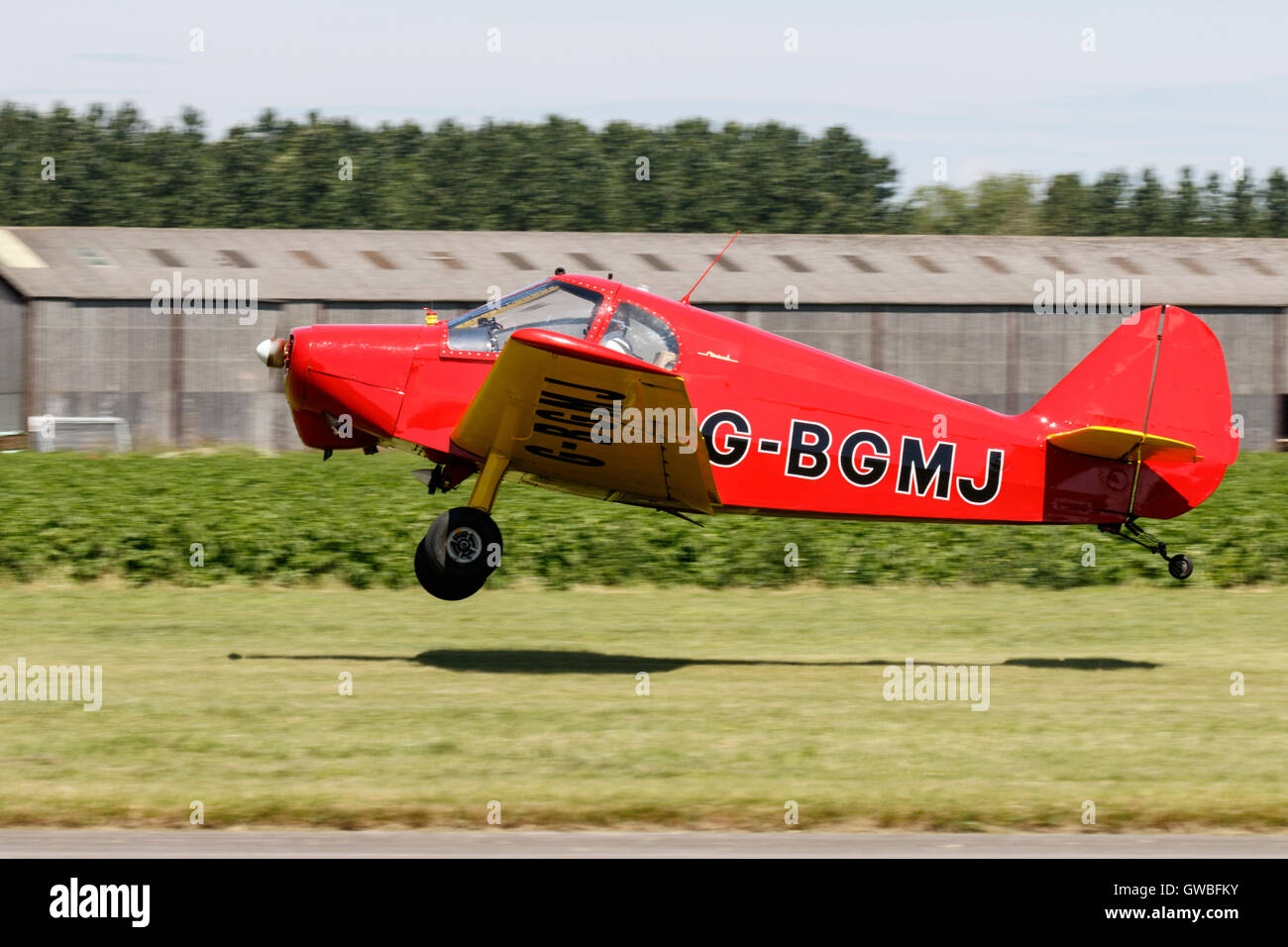 Gardan Minicab GY 201 G-BGMJ landing at Breighton Airfield Stock Photo ...
