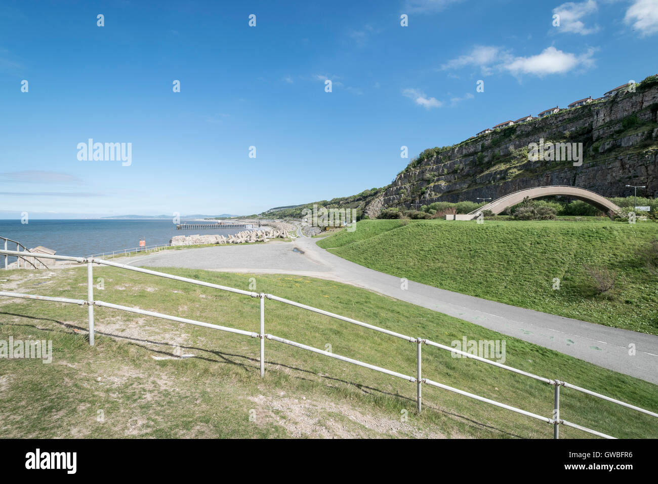 North Wales Cycle path at Penmaenhead Old Colwyn near Colwyn Bay Stock ...