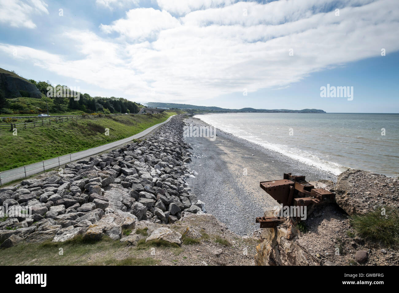 North Wales Cycle path at Penmaenhead Old Colwyn near Colwyn Bay Stock ...