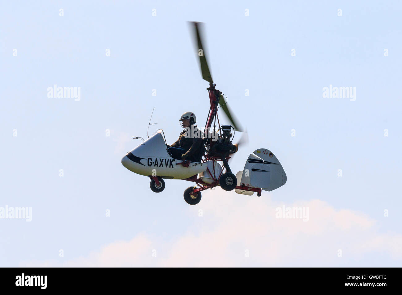 Campell Cricket G-AXVJ in flight at North Coates Airfield Stock Photo ...