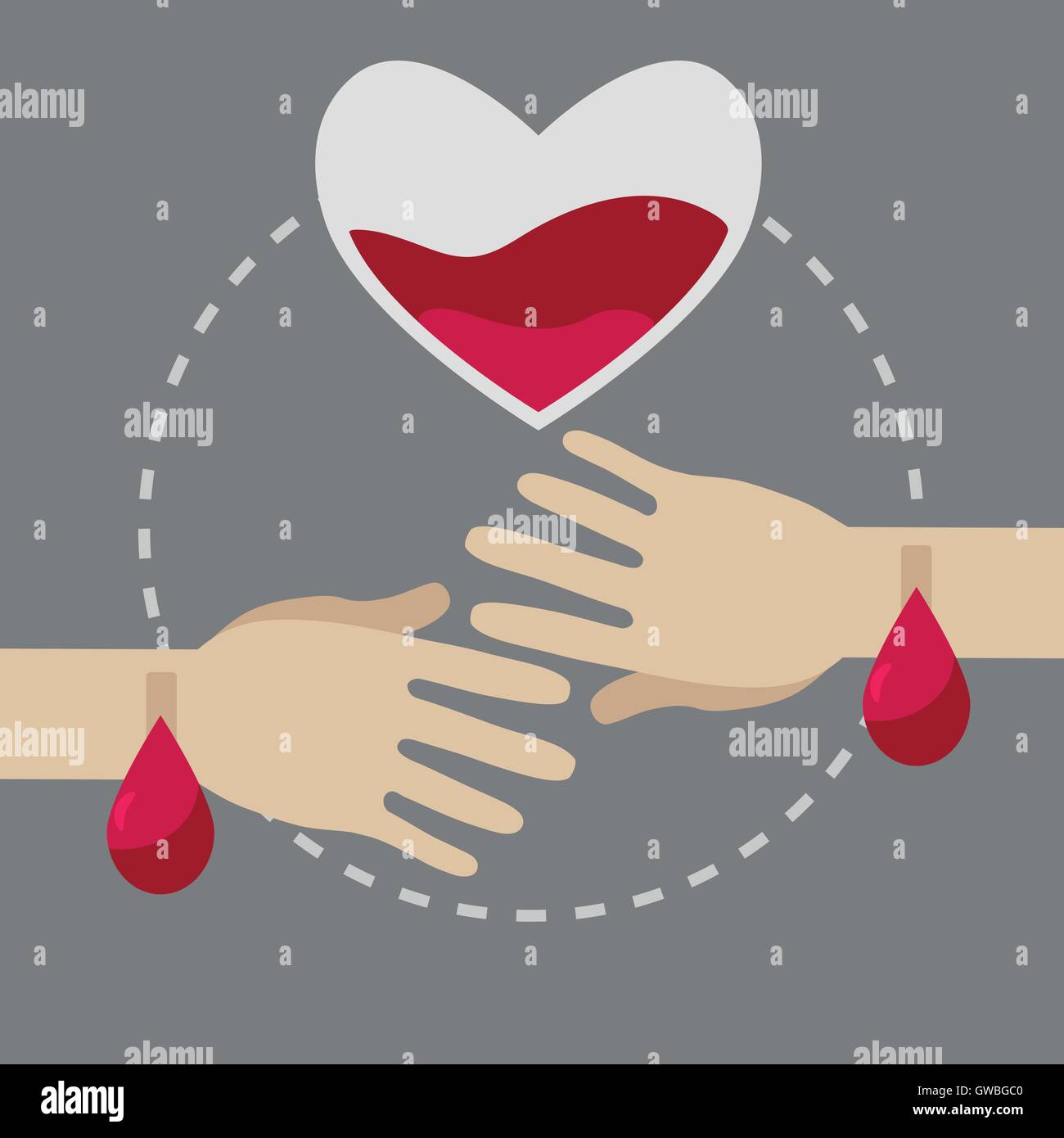 Two Hands Blood Donation vector Stock Vector Image & Art - Alamy