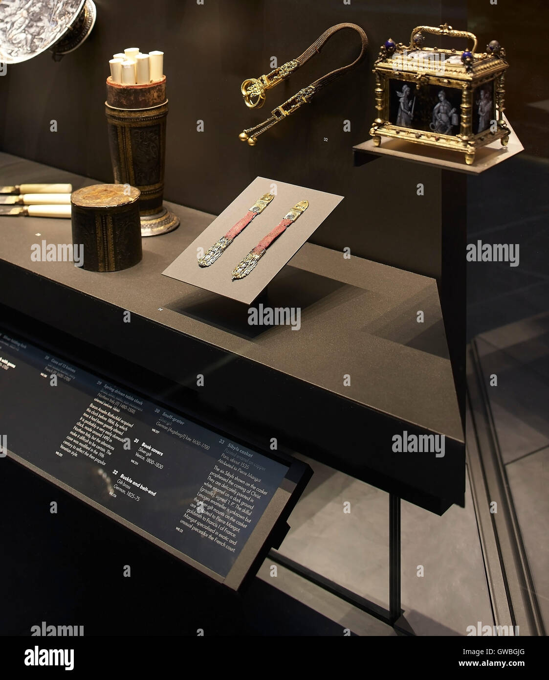 Arrangement of artefacts in showcase. Waddesdon Bequest Gallery at the ...