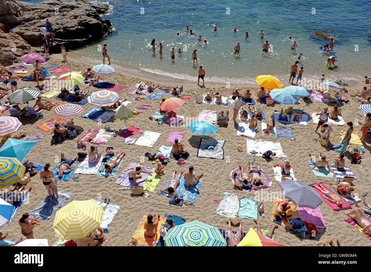 The beach at Calella de Palafrugell, Spain Stock Photo - Alamy