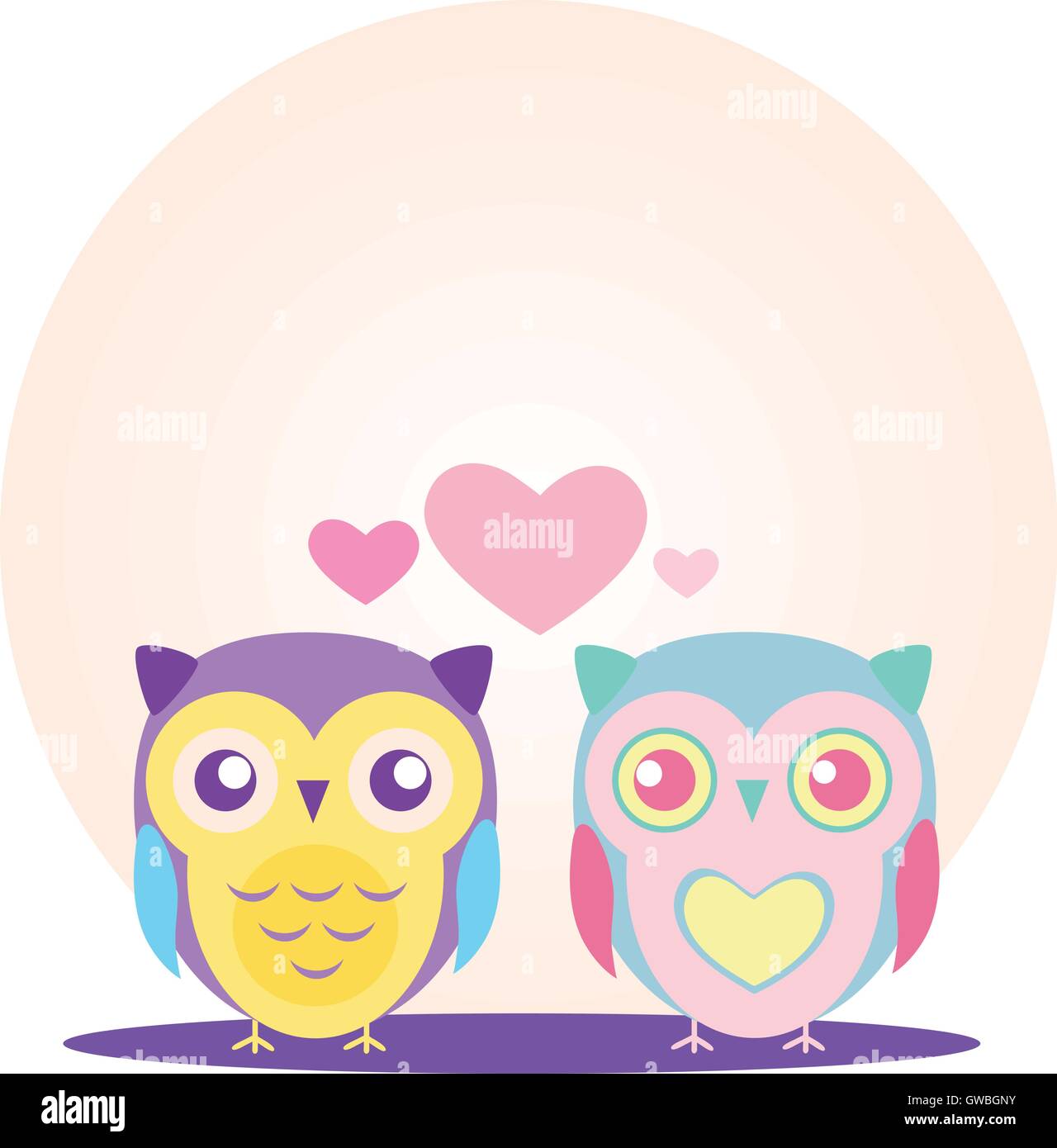 Owls in love illustration vector set Stock Vector Image & Art - Alamy