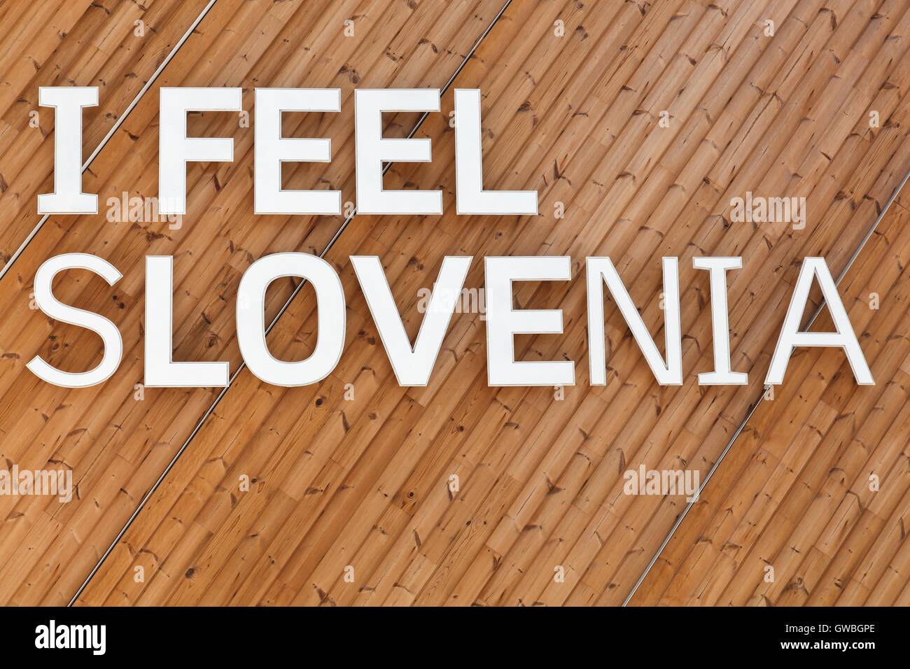 I feel Slovenia sign on a wall Stock Photo - Alamy