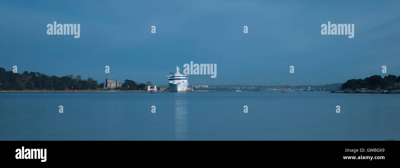 Cross Channel ferry the Barfleur in Poole Harbour en route to Cherbourg ...