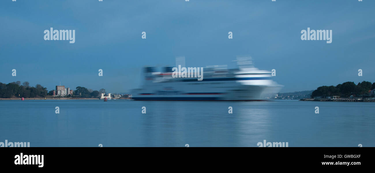 Barfleur cross Channel ferry leaving Poole Harbour en route to ...