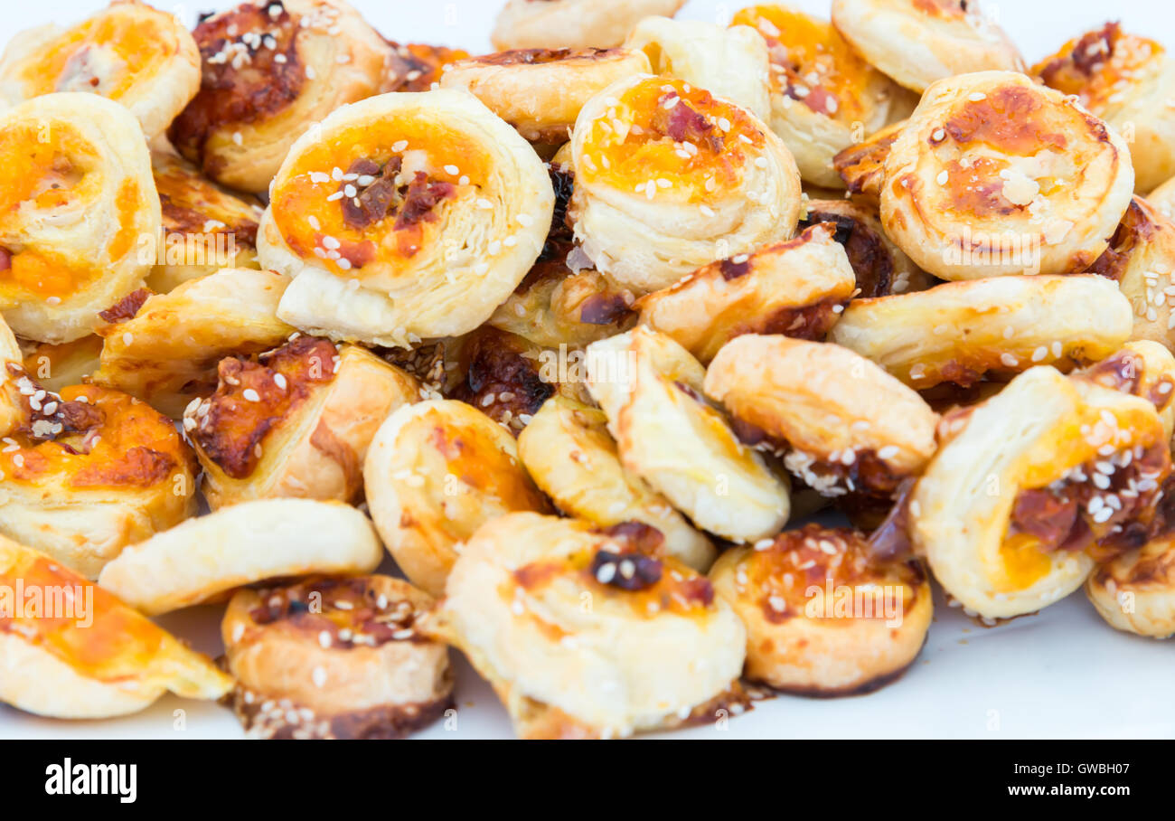 the cookies of puff pastry with sesame seeds Stock Photo - Alamy