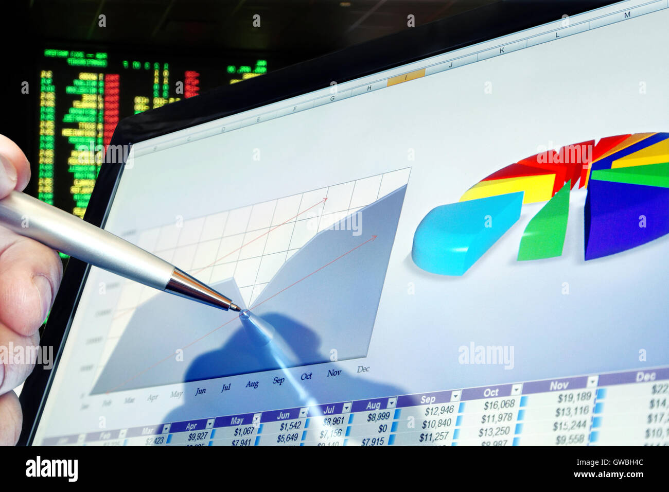 Analyzing Data on Computer Stock Photo - Alamy