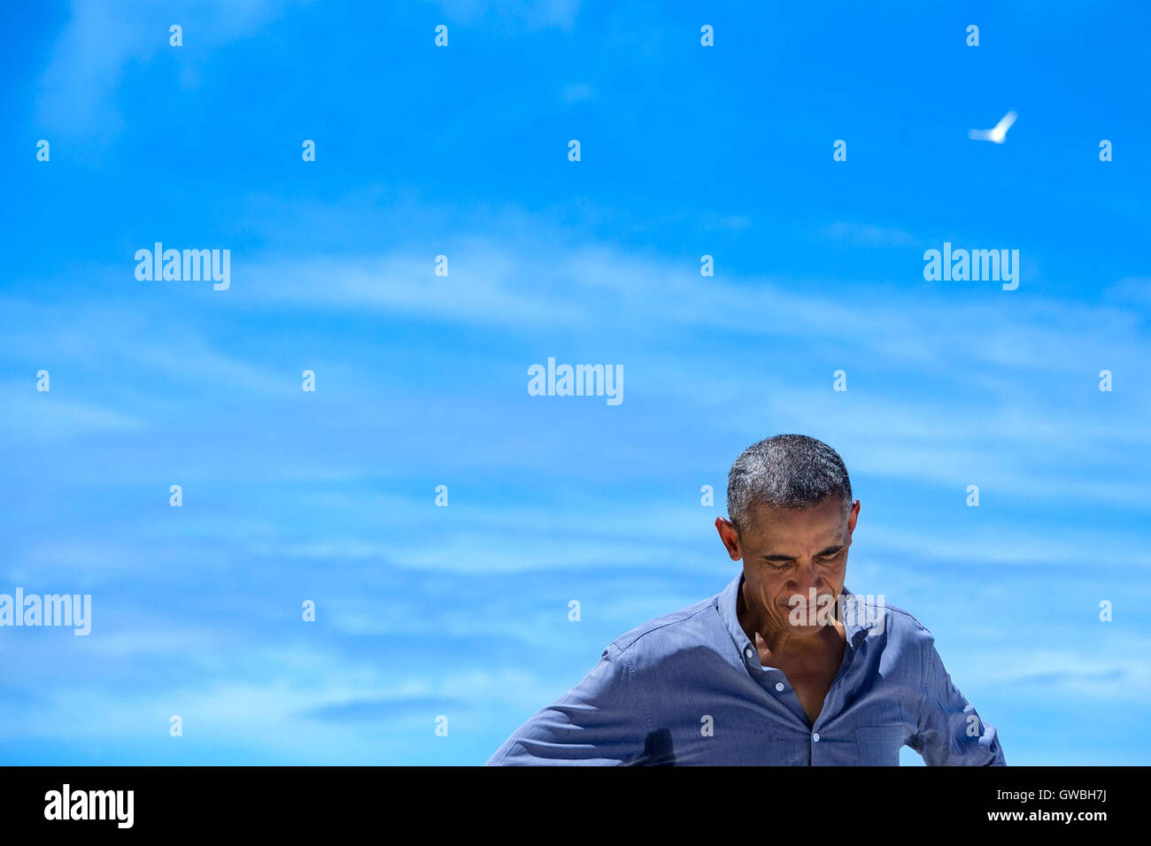 U.S President Barack Obama tours Turtle Beach during a visit to Midway ...