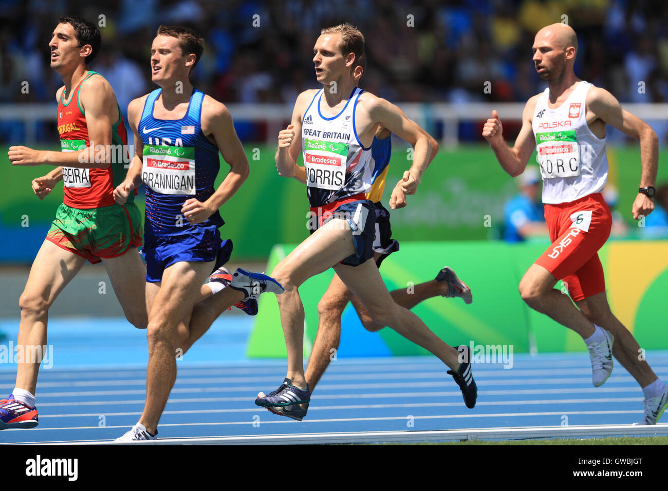 Great Britain's Steve Morris (centre) competes in the Men's 1500m T20 ...