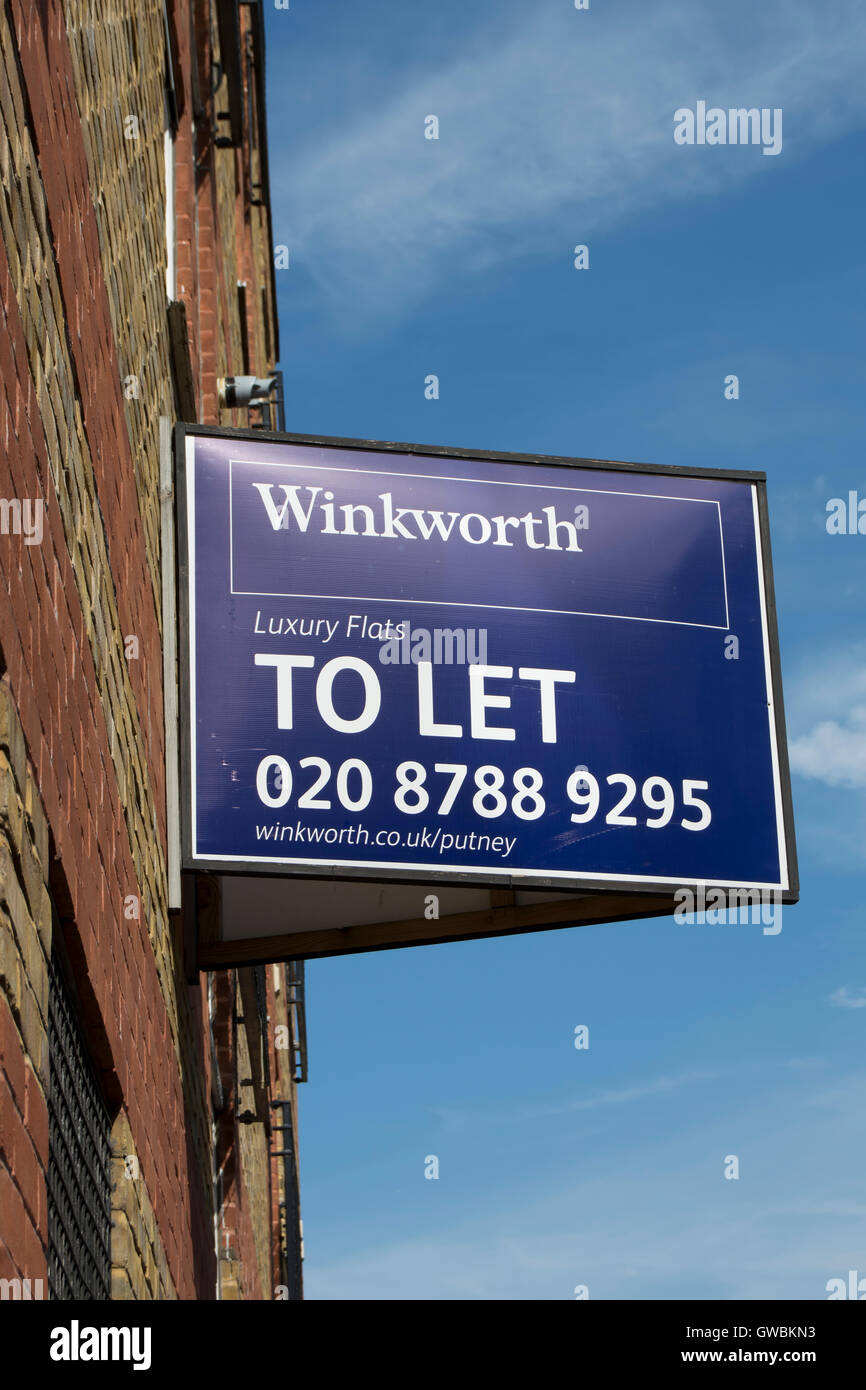 luxury flats to let sign, by winkworth estate agents, close to the ...