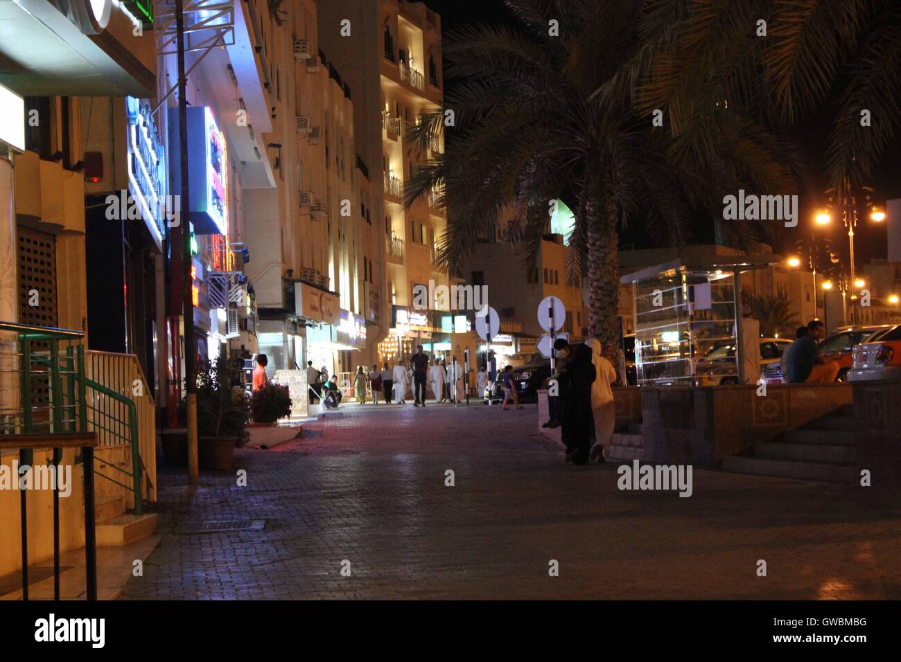 Muscat at Night. Night view of Oman capital at night, in its center ...