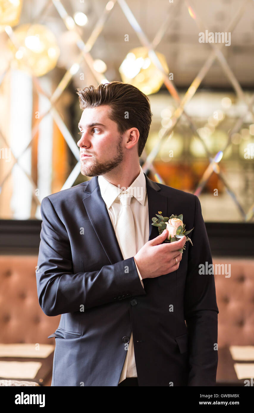 Handsome smiling confident man portrait Stock Photo - Alamy
