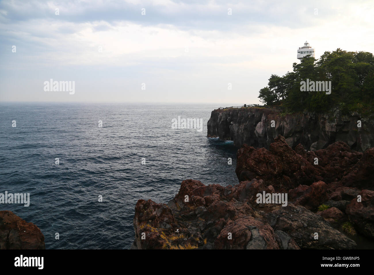 Sea and Lighthouse in Japan Stock Photo - Alamy