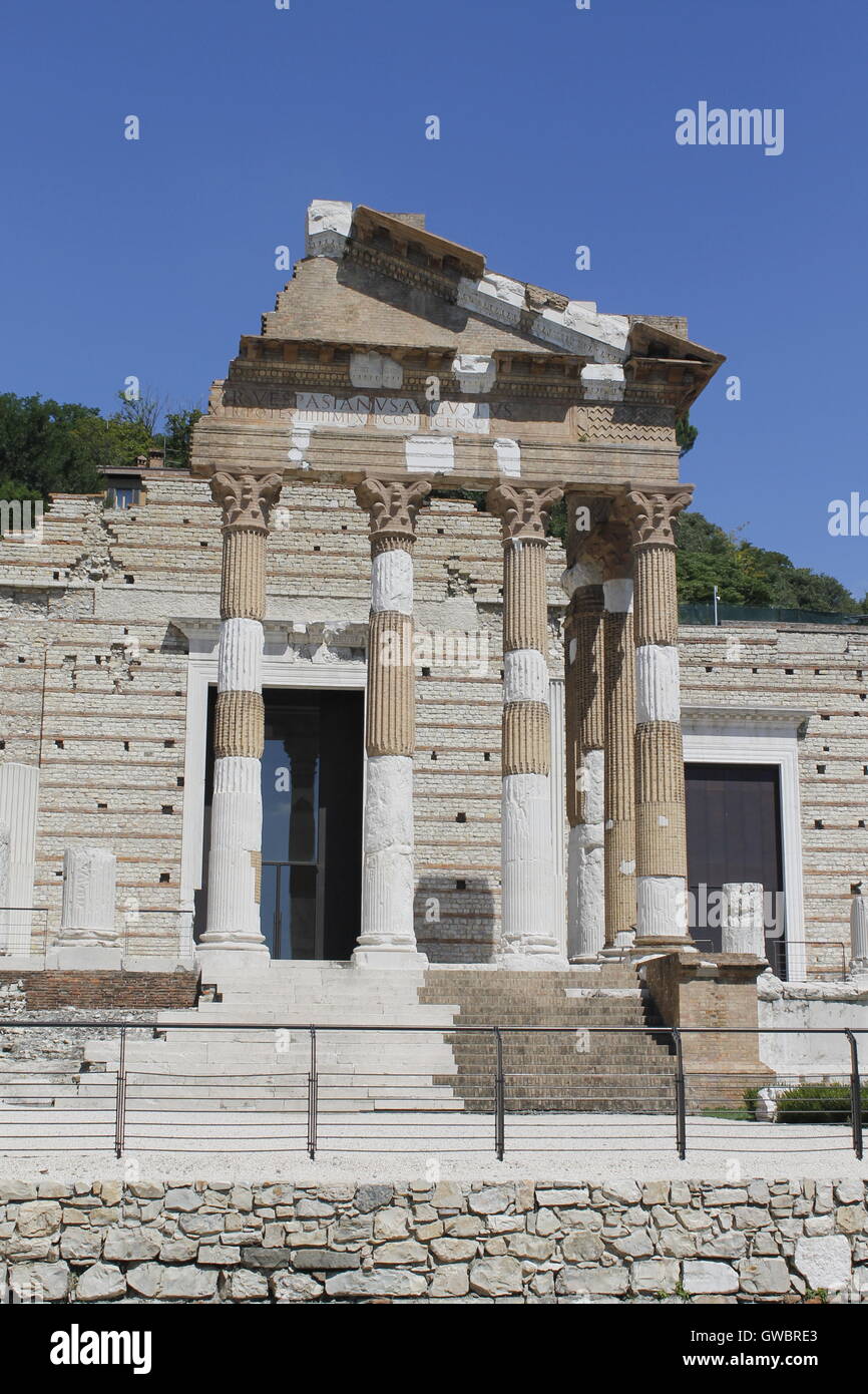 Ruins of the roman temple called Capitolium or Tempio Capitolino in ...