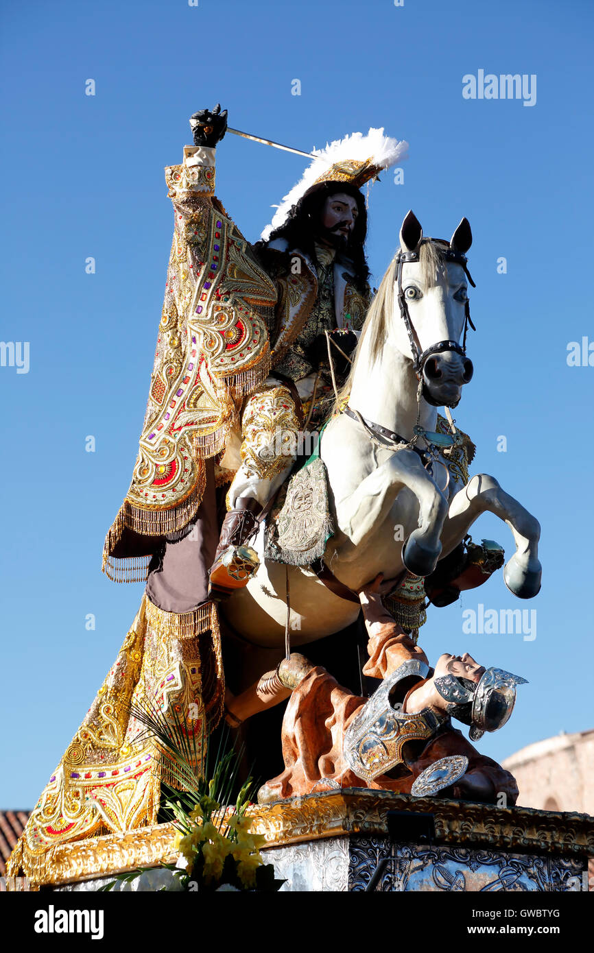 Santiago (St. James) Float, Corpus Christi Celebration, Cusco, Peru ...