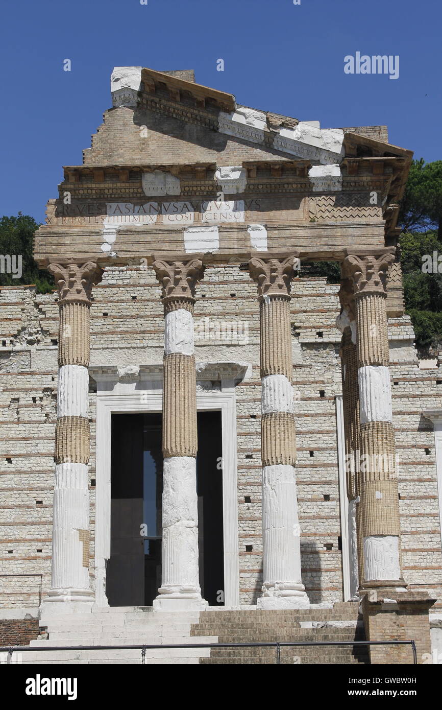 Ruins of the roman temple called Capitolium or Tempio Capitolino in ...