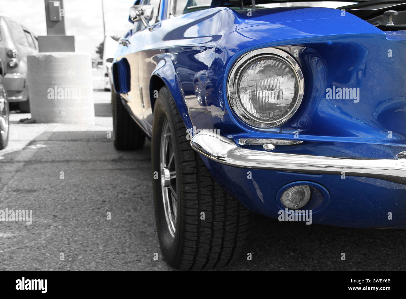 This image is photographed to display the left front headlight and show ...