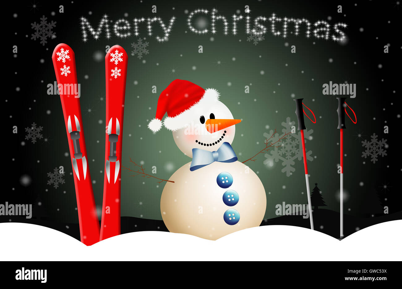 Snowman skier hi-res stock photography and images - Alamy