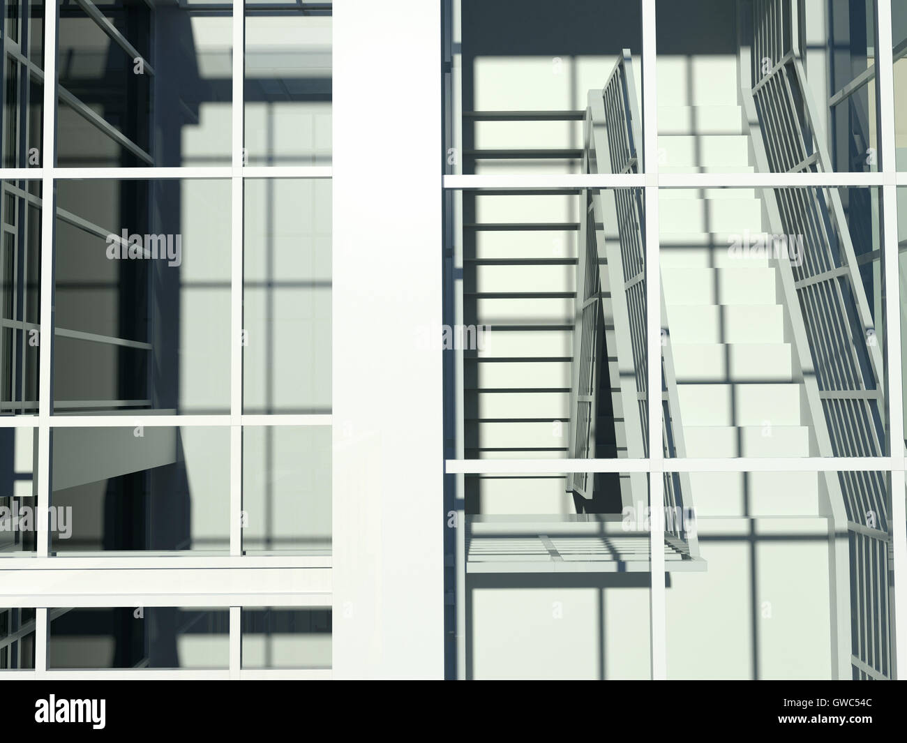 Architecture: staircase and windows Stock Photo - Alamy