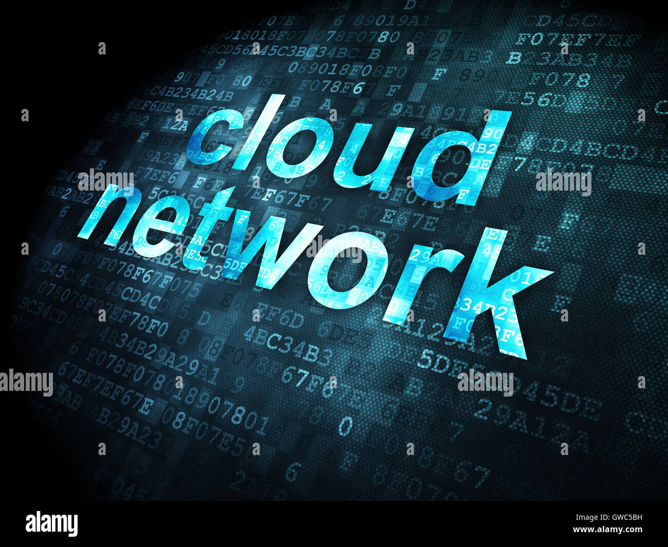 Cloud computing concept: Cloud Network on digital background Stock ...