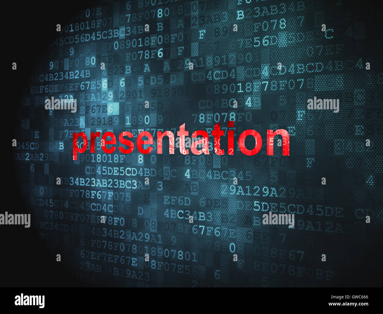 Marketing concept: Presentation on digital background Stock Photo - Alamy