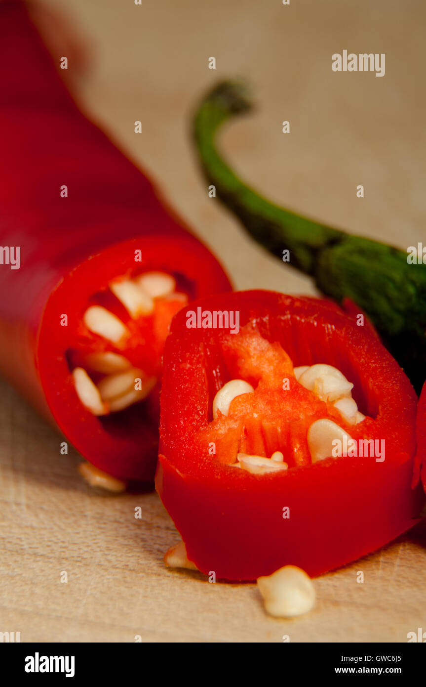 Slice chilli pepper Stock Photo - Alamy