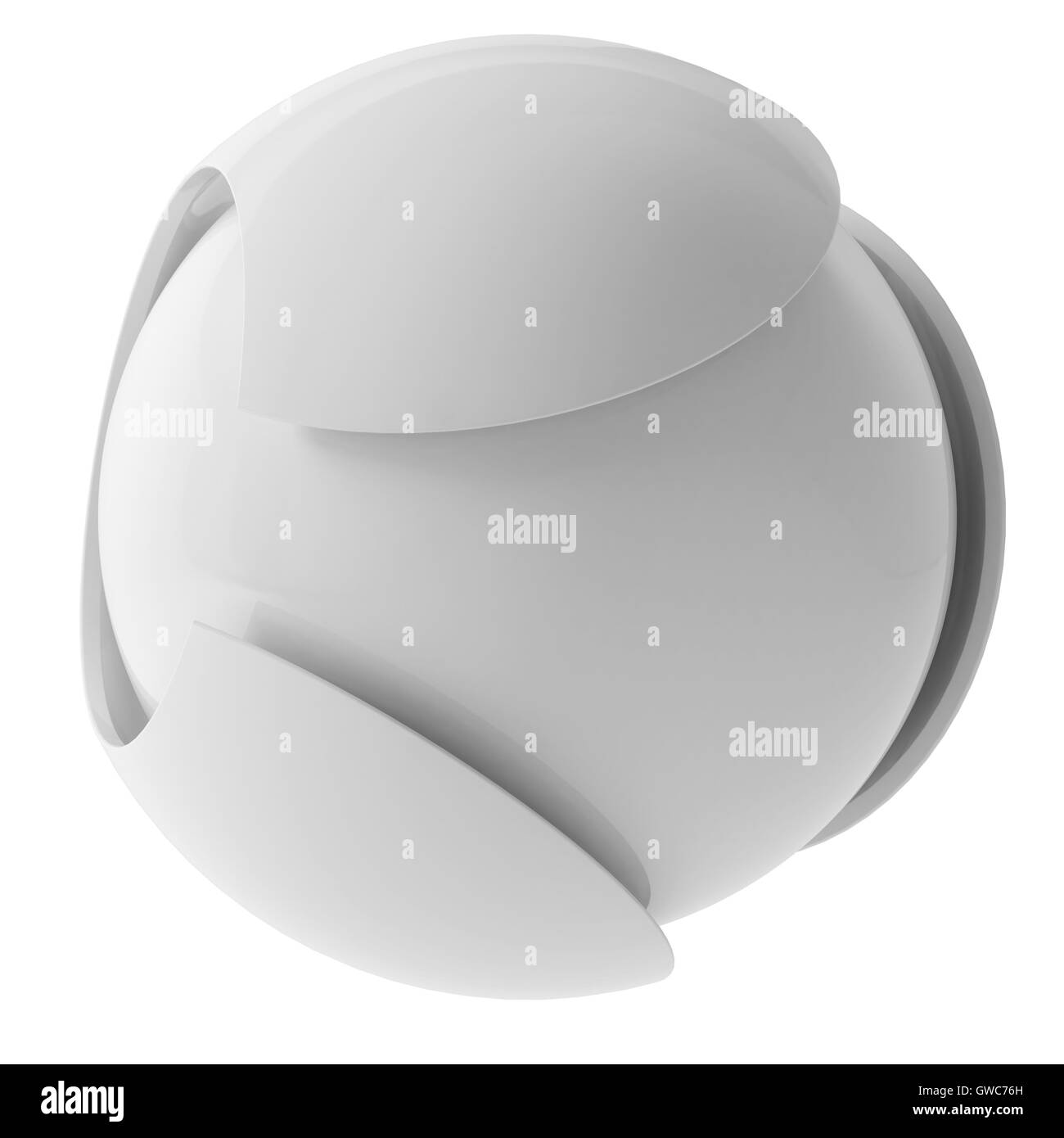 3d white abstract sphere Stock Photo - Alamy