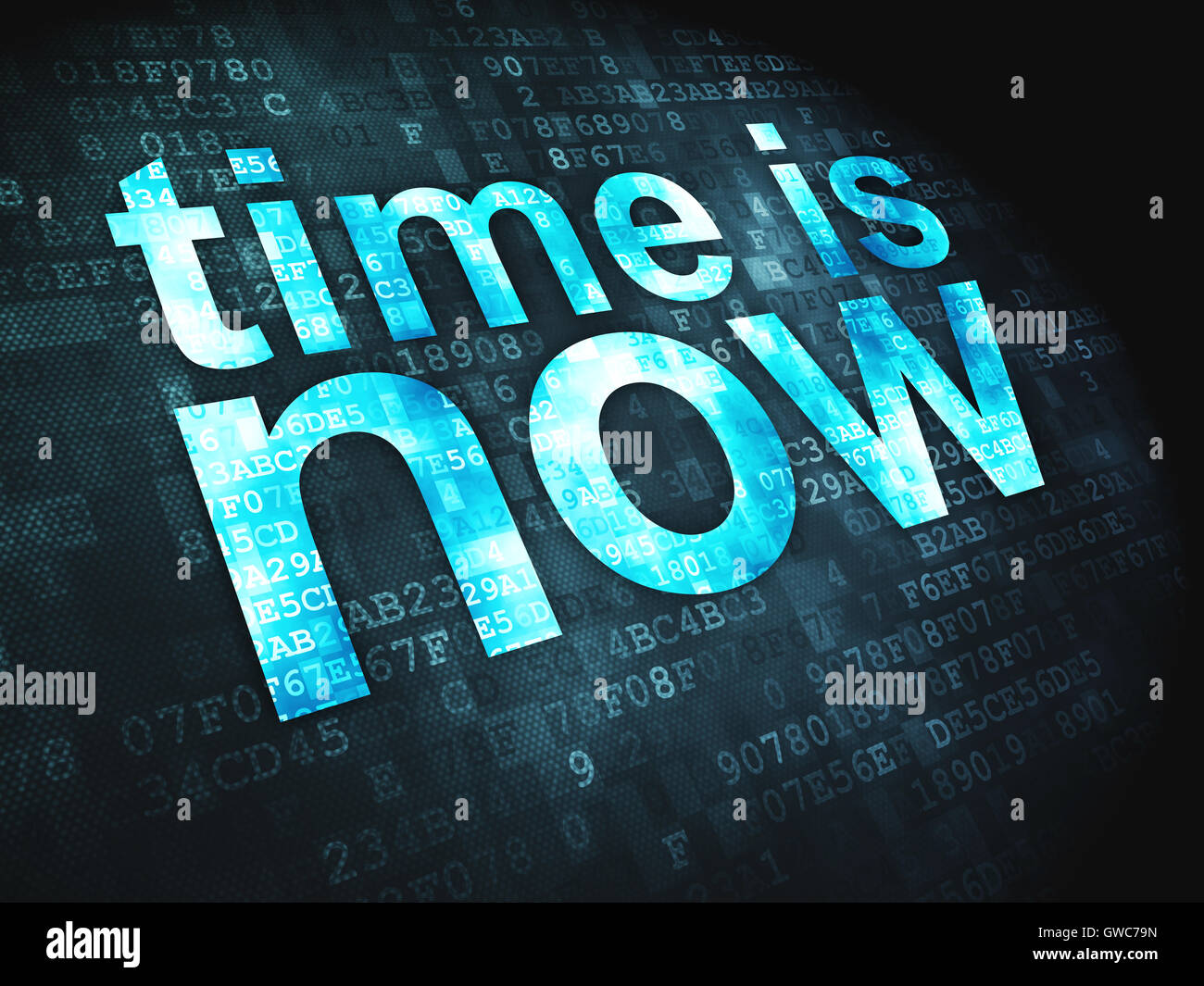 Time concept: Time is Now on digital background Stock Photo - Alamy