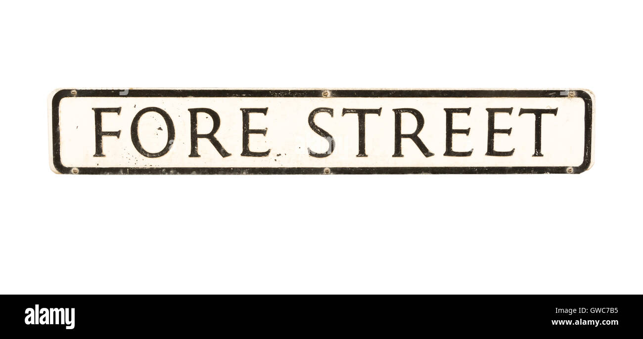 Fore Street - street / road name cut-out Stock Photo - Alamy