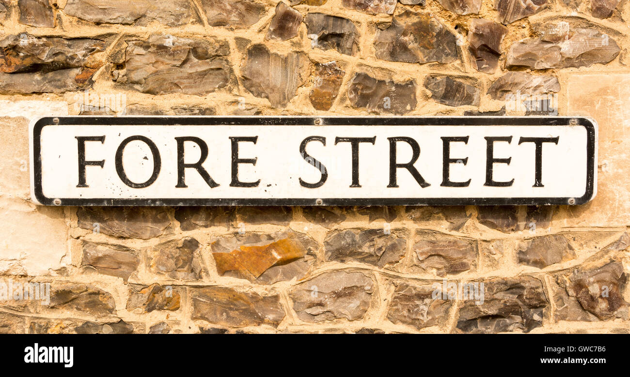 Fore Street - street / road name Stock Photo - Alamy