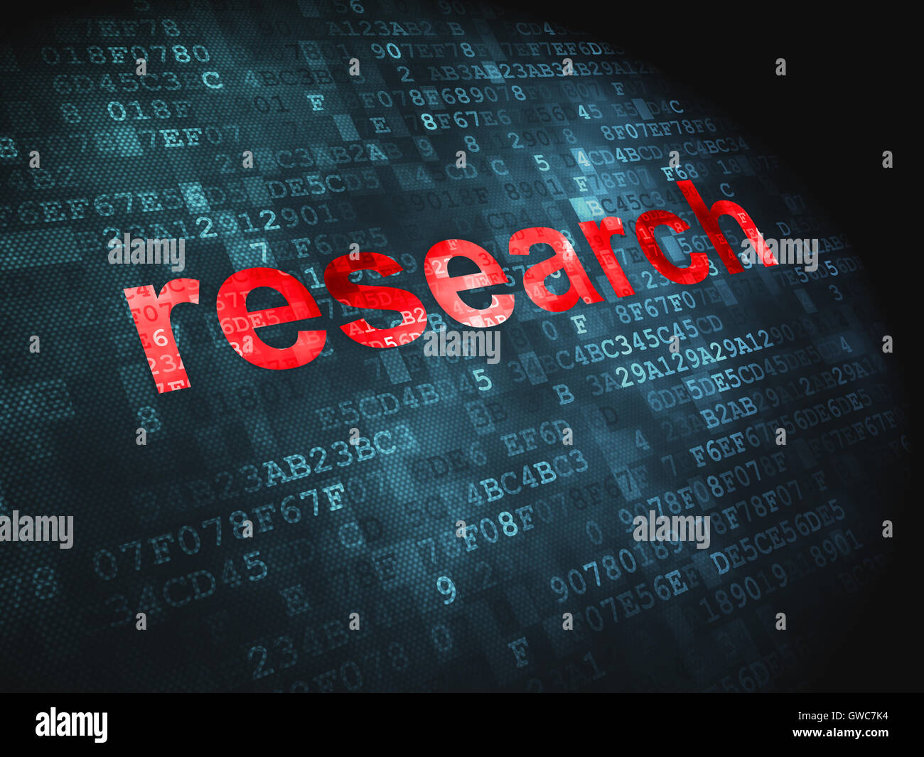 Marketing concept: Research on digital background Stock Photo - Alamy