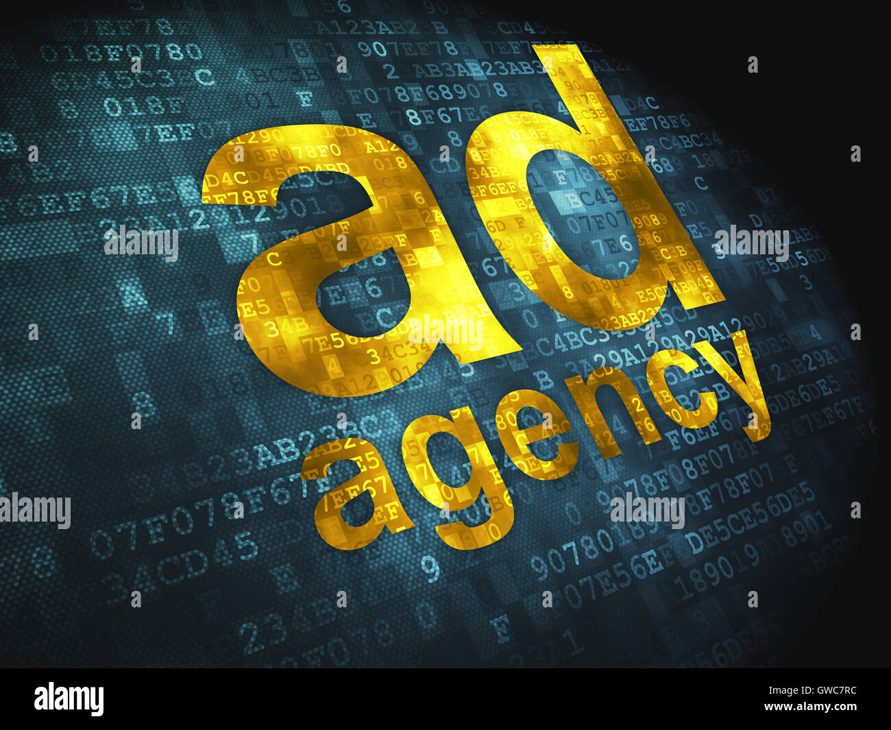 Advertising concept: Ad Agency on digital background Stock Photo - Alamy