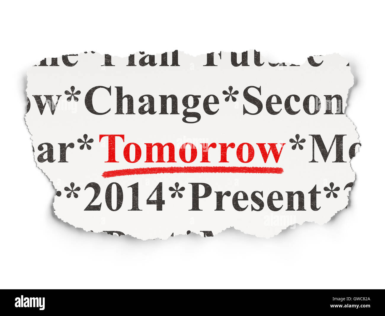 Timeline concept: Tomorrow on Paper background Stock Photo - Alamy