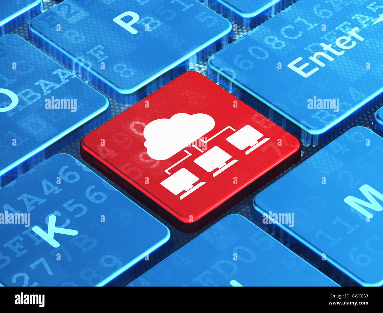 Networking concept: Cloud Network on computer keyboard backgroun Stock ...