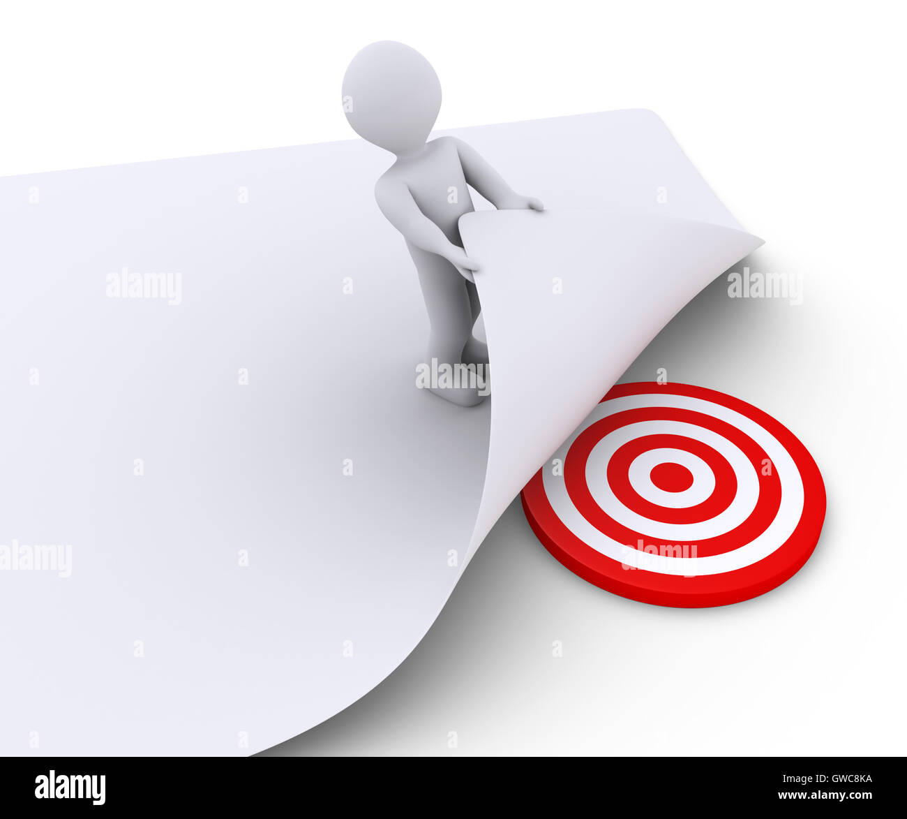 Person discovers the target under a paper Stock Photo - Alamy