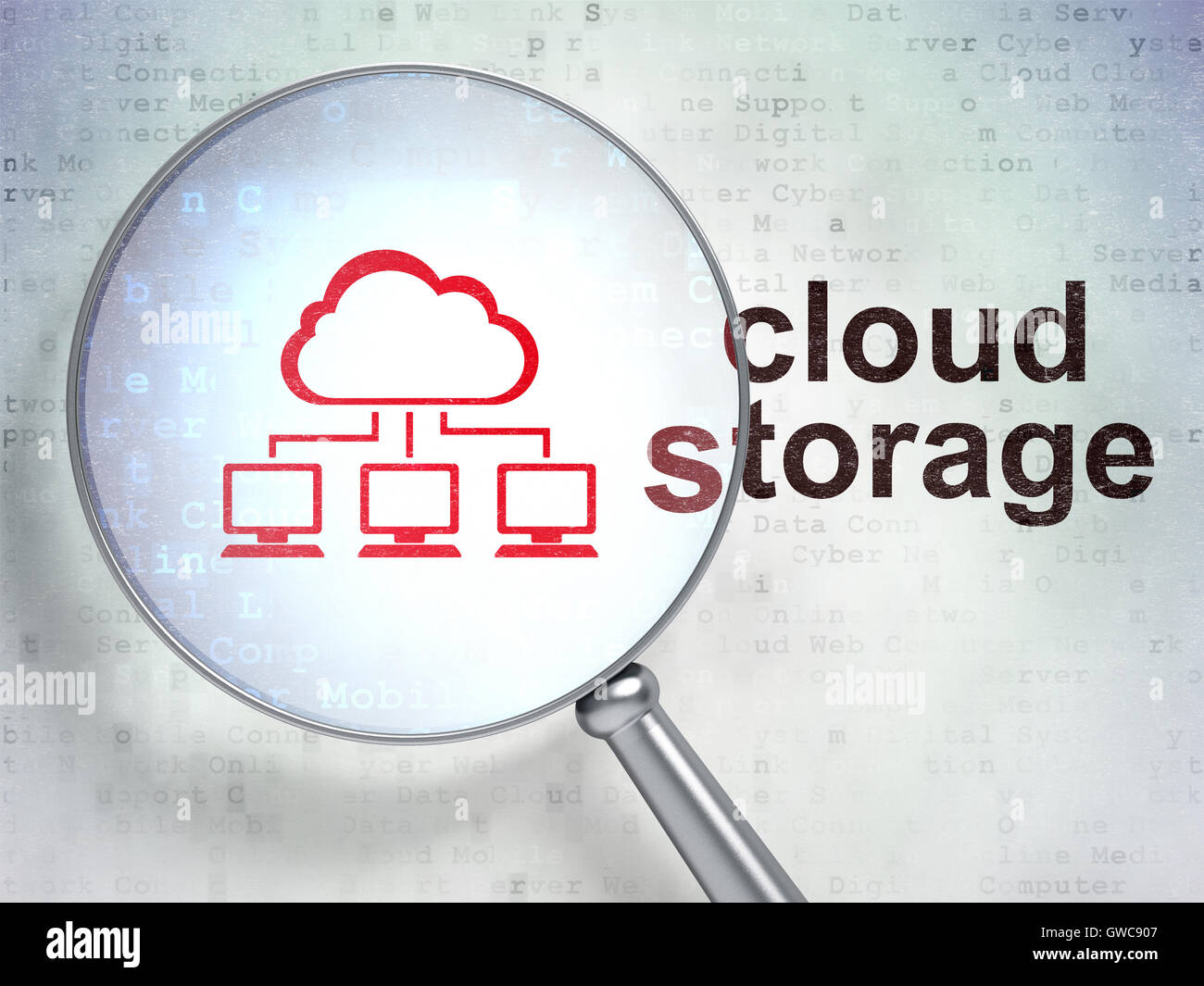 Cloud computing concept: Cloud Network and Cloud Storage with op Stock Photo - Alamy