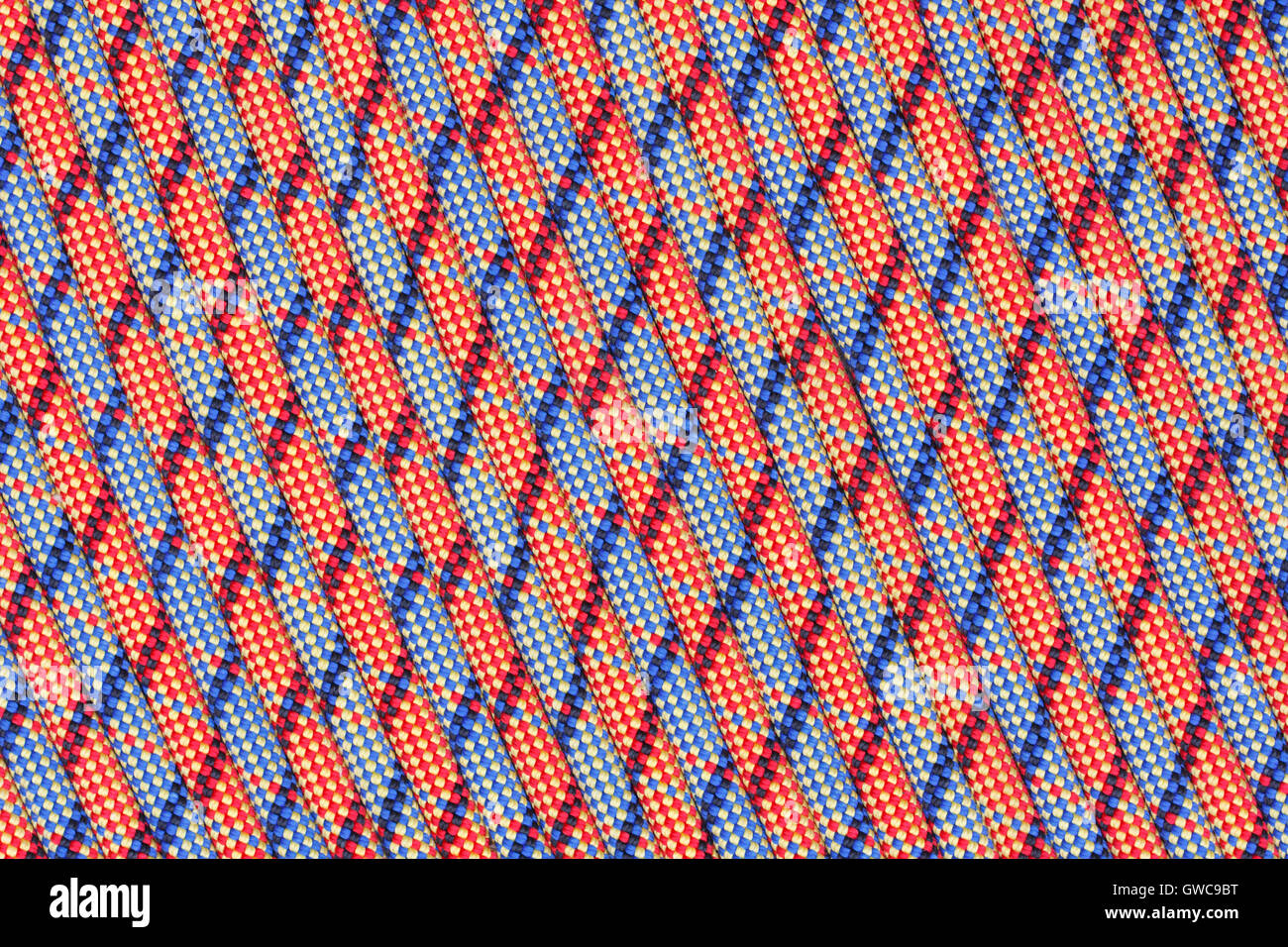 Parallel nylon ropes with bright colors Stock Photo - Alamy