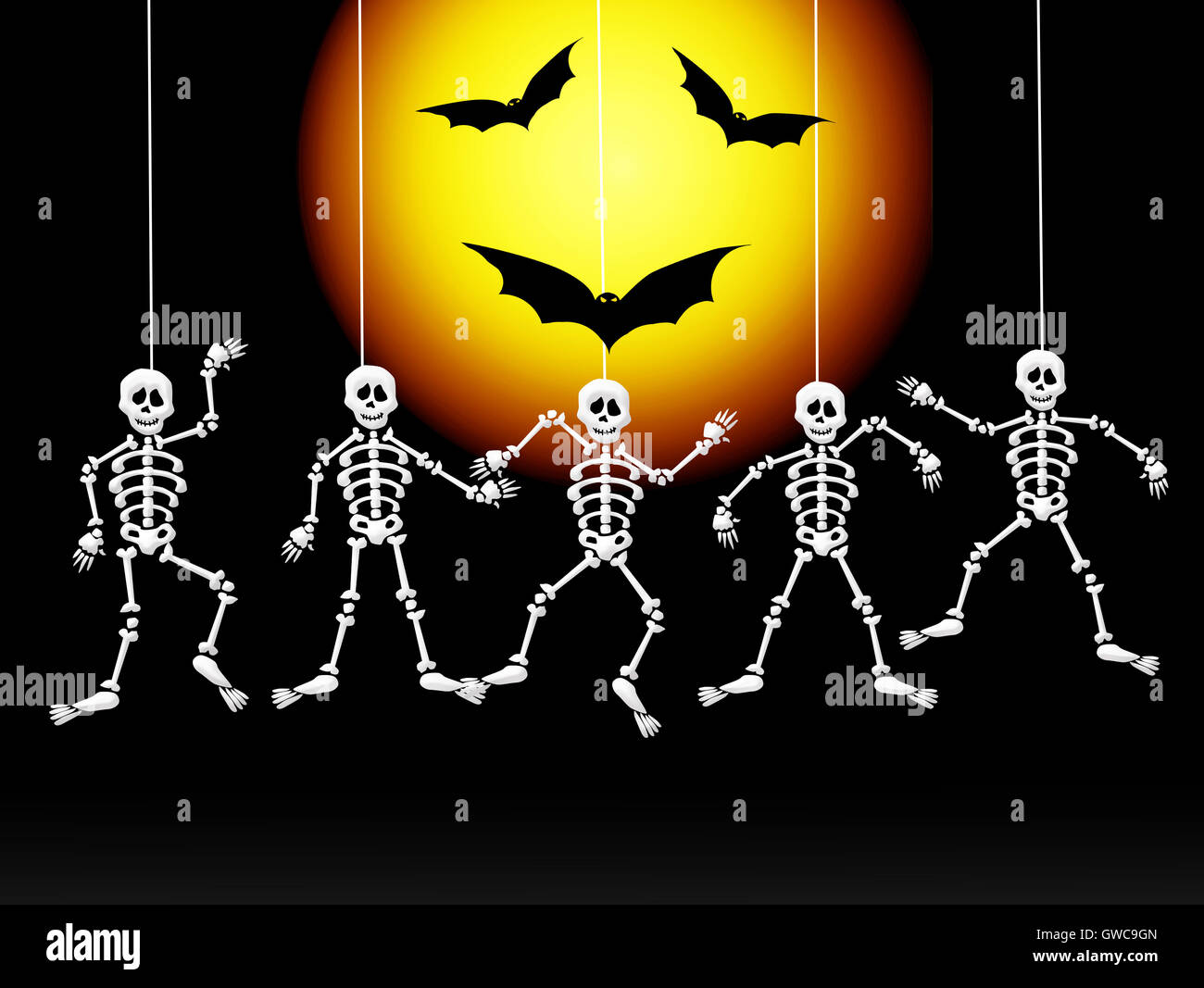 skeletons on Halloween night Stock Photo - Alamy