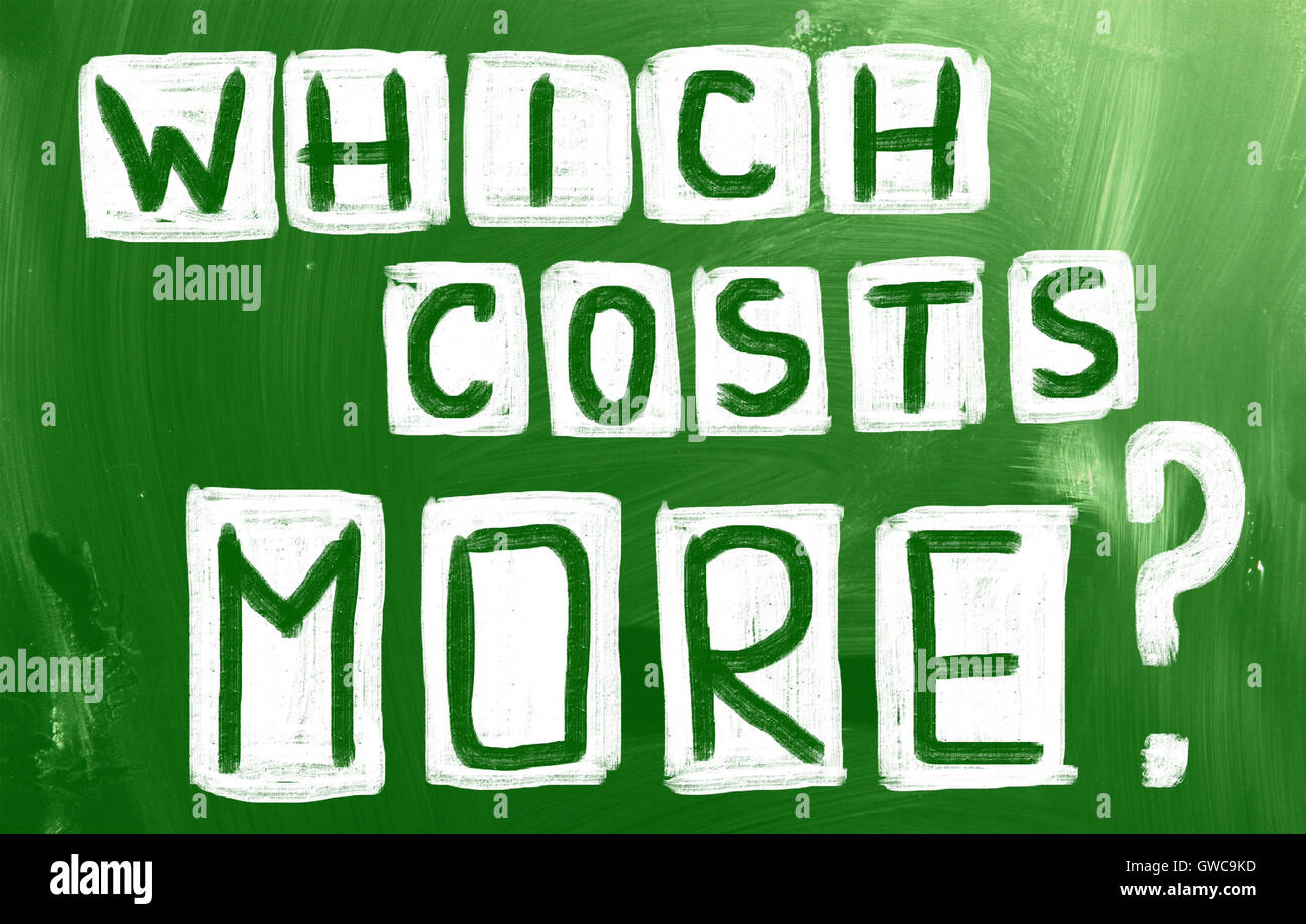 Which Costs More Stock Photo - Alamy