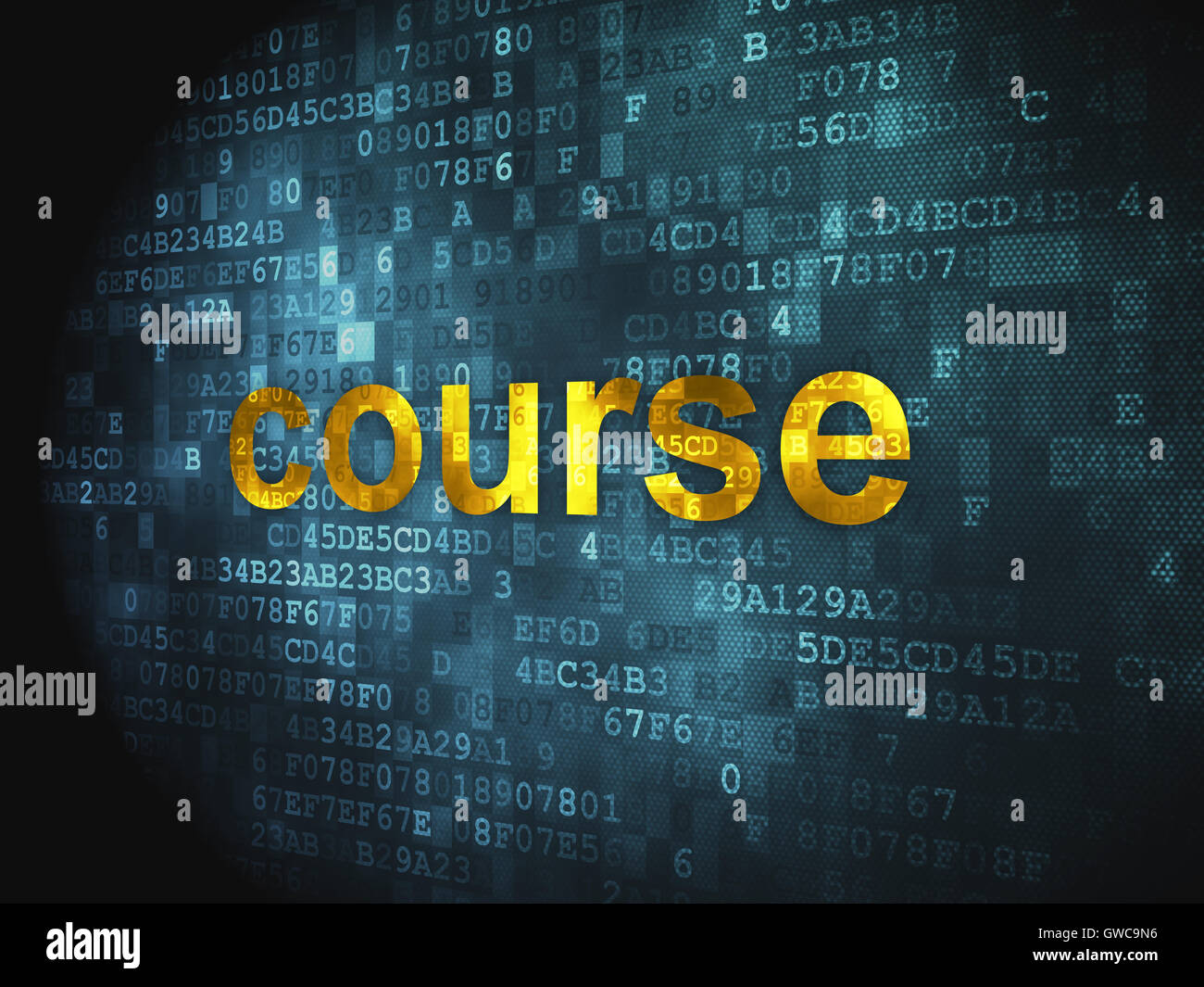 Education concept: Course on digital background Stock Photo - Alamy